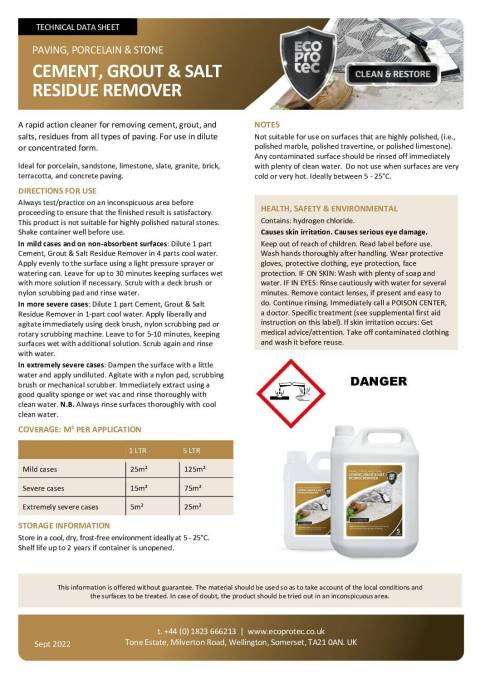 EcoProtec - Clean, Seal, & Aftercare Solutions - EcoProtec Cement ...